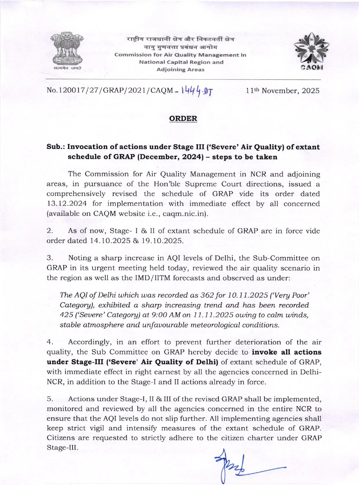 GRAP 3 in Delhi: Delhi govt imposes GRAP 3 as AQI turns 400