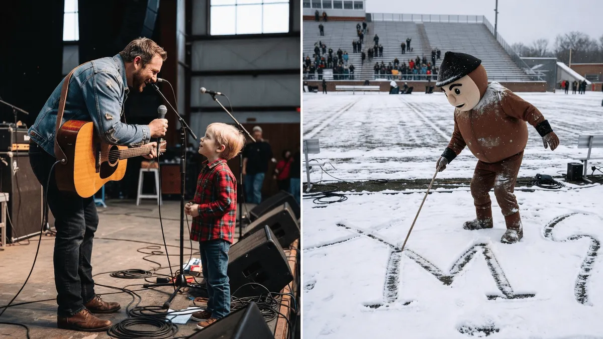 Riley Green Fan Moment & Brutus Buckeye Snow Day Go Viral